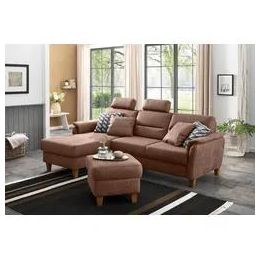 Ecksofa Home Affaire "Palmera L-Form, B: 244 cm - OTTO. Verl&auml;ssliche Qualit&auml;t.", braun (haselnuss), B:244cm H:89cm T:163cm, 100% Polyester;Struktur (100% Polyester);Luxus-Microfaser in Lederoptik (100% Polyester), Sofas, Ecksofa, optional Bettfunktion & Bettkasten, Federkern