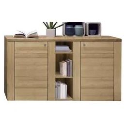 Sideboard OTTO HOME "Larona, zeitlose Kommode mit 2 T&uuml;ren, T&uuml;rkommode, Breite 155 cm", braun (eichefarben riviera), B:155cm H:84,9cm T:37,1cm, Sideboards, Sideboard, H&ouml;he 84 cm, viel Stauraum, Anrichte mit dekorativer Rahmenoptik