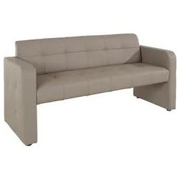 Polsterbank exxpo - SOFA FASHION "Barista K&uuml;chensofa mit Komfortsitzh&ouml;he 49cm", grau (argent), B:182cm H:82cm T:68cm, Microfaser (Zusammensetzung: 100% Polyester);Lederfaserstoff (Grundgewebe 41% Lederfaser, 39% Polyester, 20% Baumwolle), Sitzb&auml;nke, Polsterbank, tolle Detailverarbeitung, frei im Raum stellbar