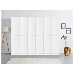 Dreht&uuml;renschrank Rauch "Kleiderschrank Schrank Garderobe TOPSELLER OTELI inkl. Inneneinteilung", wei&szlig; (alpinwei&szlig;, hochglanz wei&szlig;), B:271cm H:210cm T:54cm, Holzwerkstoff, Schr&auml;nke, Dreht&uuml;renschrank, mit zus&auml;tzlichen Einlegeb&ouml;den, optional mit Spiegel MADE IN GERMANY