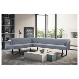 Eckbank exxpo - SOFA FASHION "Americano", silber, B:249cm H:83cm T:157cm, Sitzb&auml;nke, Eckbank, mit Keder und Metallf&uuml;&szlig;en, Bezug in verschiedenen Qualit&auml;ten