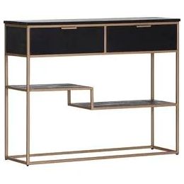 Konsole GUTMANN FACTORY "Porto", schwarz (schwarz, gold), B:100cm H:80cm T:33cm, Sideboards, Telefontisch Konsolentisch