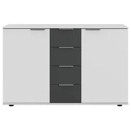 Kombikommode wimex "Valencia", wei&szlig; (wei&szlig;, graphit), B:130cm H:83cm T:41cm, Holzwerkstoff, Sideboards, Kombikommode