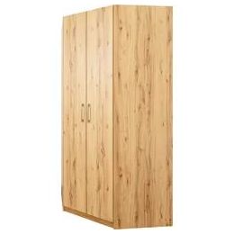 Eckkleiderschrank Priess "Lindau", beige (astkernbuchefarben), B:135cm H:193cm T:54cm, Holzwerkstoff, Schr&auml;nke, Eckkleiderschrank