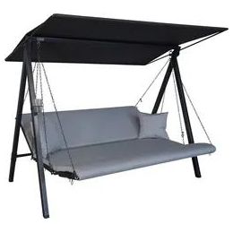 Hollywoodschaukel "Lounge Zip granit", grau (hellgrau), B:210cm H:160cm T:145cm, Obermaterial: 100% Polyacryl, Angerer FREIZEITM&Ouml;BEL, Hollywoodschaukeln, wetterfest