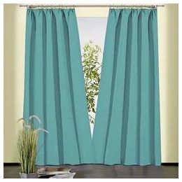 Weckbrodt-Gardinen Vorhang WECKBRODT "Sento" Gr. 4, blau (t&uuml;rkis), B:135cm H:245cm, Baumwolle, Polyester, Gardinen, Baumwolle, blickdicht, matte Struktur, unifarben, Gardine, Store