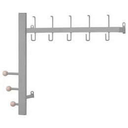 Garderobenleiste Inosign, grau (alufarben), B:64cm H:53cm T:15cm, Metall, Garderobenhalter, aus Metall, Breite 64 cm