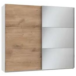 Schwebet&uuml;renschrank wimex "Level by fresh to go", wei&szlig; (wei&szlig;, plankeneichefarben), B:250cm H:216cm T:65cm, Schr&auml;nke, Schwebet&uuml;renschrank