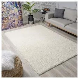 Hochflor-Teppich Sanat "LOCA" Gr. 1, beige (creme), B:60cm H:30mm L:110cm, Kunstfaser, Teppiche, Wohnzimmer, Langflor, Shaggy, Schlafzimmer