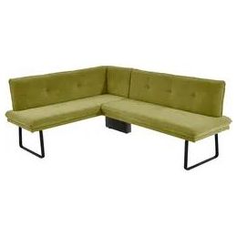 K+w Komfort & Wohnen Eckbank K+W KOMFORT & WOHNEN, gr&uuml;n (olive), B:157cm H:87cm T:207cm, Sitzb&auml;nke, Eckbank, Polstereckbank in Spitzkissenoptik, Sitz und R&uuml;cken gesteppt