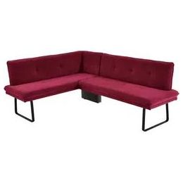 K+w Komfort & Wohnen Eckbank K+W KOMFORT & WOHNEN, rot (bordo), B:157cm H:87cm T:207cm, Sitzb&auml;nke, Eckbank, Polstereckbank in Spitzkissenoptik, Sitz und R&uuml;cken gesteppt