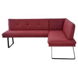 K+w Komfort & Wohnen Eckbank K+W KOMFORT & WOHNEN, rot (bordeaux), B:207cm H:87cm T:157cm, Sitzb&auml;nke, Eckbank, Polstereckbank in Spitzkissenoptik, Sitz und R&uuml;cken gesteppt