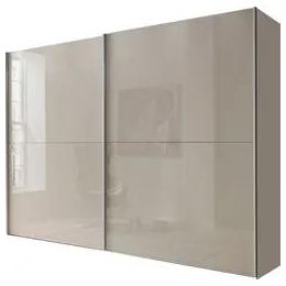 Schwebet&uuml;renschrank Wiemann "Orion, Kleiderschrank, Schrank, W&auml;scheschrank, mit Schiebet&uuml;ren", grau (kieselgrau, front glas kieselgrau), B:150cm H:217cm T:67cm, Schr&auml;nke, Schwebet&uuml;renschrank, hochwertige Glasfront, variable Inneneinteilung, stilvolle Optik