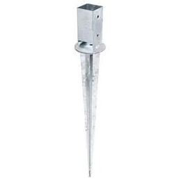 GAH Alberts Einschlag-Bodenh&uuml;lse ALBERTS, grau (feuerverzinkt), B:7,1cm T:7,1cm, Stahl, Bodenanker, feuerverzinkt, 71 x 71 mm, Gesamtl&auml;nge 900 mm