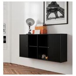 Sideboard HAMMEL FURNITURE "Mistral Kubus", schwarz, B:136cm H:69cm T:32,5cm, Holzwerkstoff, Massivholz, Sideboards, Sideboard, mit T&uuml;ren, Wandmontage/stehend, Breite: 136 cm