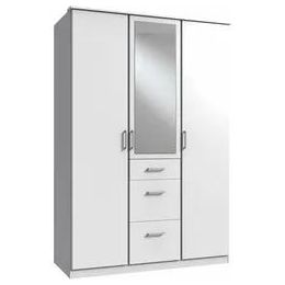 Kleiderschrank wimex "Click", wei&szlig;, B:135cm H:199cm T:58cm, Schr&auml;nke, Kleiderschrank Dreht&uuml;renschrank, mit Spiegel