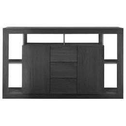 Sideboard Home Affaire "Rimini", schwarz (schwarz melamin holzstruktur), B:172cm H:102cm T:42cm, Sideboards, Sideboard, mit 2 T&uuml;ren und 3 Schubk&auml;sten