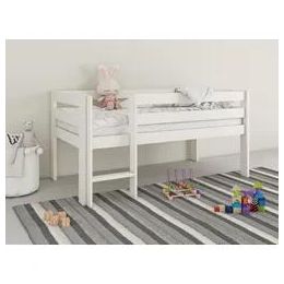 Kinderbett OTTO HOME "Tide", Halbhochbett, zertifiziertes Massivholz", wei&szlig;, B:95,4cm H:83cm L:166cm, Betten, Kinderbett, aus massiver Kiefer, FSC-zertifiziert