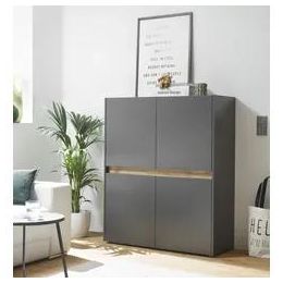 Highboard Home Affaire "City/Giron, moderner Schrank, Kommode, Stauraumschrank, Hochschrank", grau (anthrazit), B:100cm H:120cm T:40cm, FSC-zertifizierter Holzwerkstoff, Sideboards, Highboard, zeitlos, modern, ausreichend Stauraum, vielseitig einsetzbar, Topseller