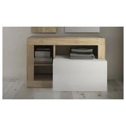 Garderobenschrank Home Affaire "Hamburg, Breite 91 cm", braun (wei&szlig;, eiche cadiz nb), B:91cm H:58cm T:35cm, Schr&auml;nke, Garderobenschrank, mit 1 Klappe