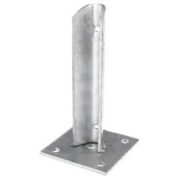 GAH Alberts Pfostentr&auml;ger ALBERTS, grau (feuerverzinkt), B:10cm T:20cm, Stahl, Bodenanker, f&uuml;r Zaunpfosten, f&uuml;r Pfosten-&Oslash; 38 mm
