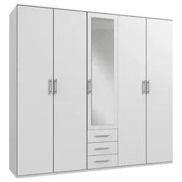 Kleiderschrank wimex "Ben", wei&szlig;, B:225cm H:210cm T:58cm, Schr&auml;nke, Kleiderschrank, mit jeweils drei Schubk&auml;sten