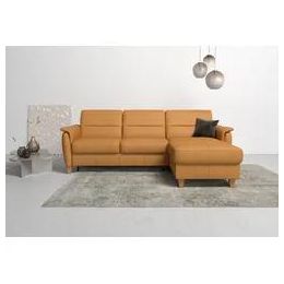 Ecksofa Home Affaire "Palmera L-Form, B: 244 cm - OTTO. Verl&auml;ssliche Qualit&auml;t.", gelb (curry), B:244cm H:89cm T:163cm, Luxus-Microfaser (100% Polyester);Struktur (100% Polyester);Luxus-Microfaser in Lederoptik (100% Polyester), Sofas, Ecksofa, optional Bettfunktion & Bettkasten, Federkern