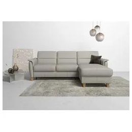 Ecksofa Home Affaire "Palmera L-Form, B: 244 cm - OTTO. Verl&auml;ssliche Qualit&auml;t.", grau (lightgrau), B:244cm H:89cm T:163cm, Luxus-Microfaser (100% Polyester);Struktur (100% Polyester);Luxus-Microfaser in Lederoptik (100% Polyester), Sofas, Ecksofa, optional Bettfunktion & Bettkasten, Federkern
