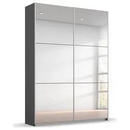 Schwebet&uuml;renschrank Rauch "Kleiderschrank Schrank Garderobe REFLECT", grau (graumetallic), B:131cm H:210cm T:59cm, Holzwerkstoff, Schr&auml;nke, Schwebet&uuml;renschrank, inkl. praktischer Innenausstattung mit 2 Stoffboxen MADE IN GERMANY