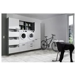 Express K&uuml;chen Schrank-Set EXPRESS K&Uuml;CHEN "Arta", grau (wei&szlig;, anthrazit), B:240cm H:207cm T:58cm, Holzwerkstoff, Kastenm&ouml;bel-Sets, Mehrzweckschrank, ohne Ger&auml;te, vormontiert, mit Soft-Close-Funktion, Stellbreite 245cm