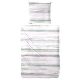 Bettw&auml;sche Primera "Perkal Bettw&auml;sche Bingo", lila (flieder), B/L: 135cm x 200cm, 1 Stk., 1 Stk., Perkal, B/L: 80cm x 80cm, 2 Stk., Perkal, Obermaterial: 100% Baumwolle, Bettw&auml;sche, Bettw&auml;sche, mit kr&auml;ftigen Streifen