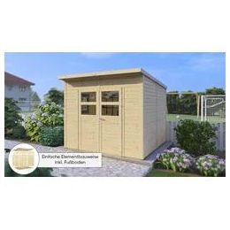 Gartenhaus Konifera "Felix 3", beige (naturbelassen), Fu&szlig;boden im Gartenhaus, ohne Dacheindeckung, Massivholz, Gartenh&auml;user, Gartenhaus, Inklusive Fu&szlig;boden