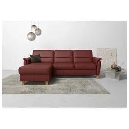 Ecksofa Home Affaire "Palmera L-Form, B: 244 cm - OTTO. Verl&auml;ssliche Qualit&auml;t.", rot (merlot), B:244cm H:89cm T:163cm, Luxus-Microfaser (100% Polyester);Struktur (100% Polyester);Luxus-Microfaser in Lederoptik (100% Polyester), Sofas, Ecksofa, optional Bettfunktion & Bettkasten, Federkern