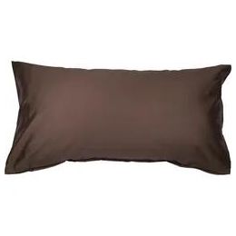 Kissenbezug Janine "Colors Mako Satin", braun (schoko), B:80cm L:40cm, Mako-Satin, Mako-Satin, Kissenbez&uuml;ge, Kissenbezug, mit Rei&szlig;verschluss, uni Kissenh&uuml;lle, feinf&auml;dig, 100% Baumwolle