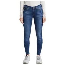 Skinny-fit-Jeans Tom Tailor DENIM "JONA", Damen, Gr. 28, L&auml;nge 30, blau (clean mid stone blau denim), Denim/Jeans, Obermaterial: 72% Baumwolle, 27% Polyester, 1% Elasthan, skinny fit lang, Jeans