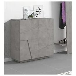 Schuhkommode Home Affaire "Ping", grau (beton), B:81cm H:86cm T:38cm, Holzwerkstoff, Sideboards, Schuhkommode
