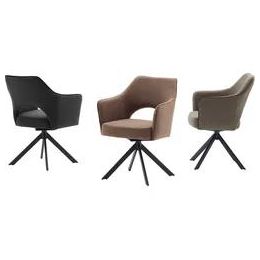4-Fu&szlig;stuhl MCA furniture "Tonala", braun (cappuccino, metall schwarz matt lackiert), B:64cm H:85cm T:61cm, St&uuml;hle, (2er-Set), 180 drehbar, Belastbarkeit 120 kg, Sitzh&ouml;he ca. 49 cm