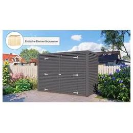 Fahrradbox KONIFERA "Bike Box", grau (anthrazit), B:207cm H:143cm T:103cm, Massivholz, Aufbewahrungsboxen, aus Fichte, BxTxH: 207x103x143 cm