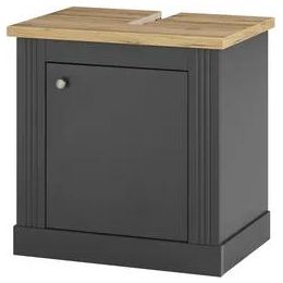 Waschbeckenunterschrank OTTO HOME "WESTMINSTER, Waschtisch im Landhausstil, Badschrank mit Metallgriffen", grau (grau dunkel), B:62cm H:64cm T:44cm, Schr&auml;nke, Waschbeckenunterschrank, in 2 Farben verf&uuml;gbar, mit Stauraum hinter Dreht&uuml;r