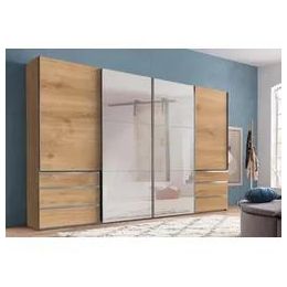 Schwebet&uuml;renschrank wimex "Level by fresh to go", braun (plankeneichenfarben), B:300cm H:236cm T:65cm, Schr&auml;nke, Schwebet&uuml;renschrank, mit Synchron&ouml;ffnung