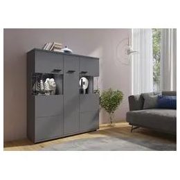 Kommode OTTO HOME "Henley", grau (graphit grau), B:120cm H:134,4cm T:37cm, Holzwerkstoff, Sideboards, Standvitrine, H&ouml;he ca. 134,5 cm