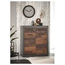 Kombikommode Home Affaire "BROOKLYN", braun (matera), B:92cm H:104cm T:40cm, FSC-zertifizierter Holzwerkstoff, Sideboards, Kombikommode, in dekorativer Rahmenoptik