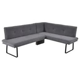 K+w Komfort & Wohnen Eckbank K+W KOMFORT & WOHNEN, grau, B:207cm H:87cm T:157cm, Sitzb&auml;nke, Eckbank, Polstereckbank in Spitzkissenoptik, Sitz und R&uuml;cken gesteppt