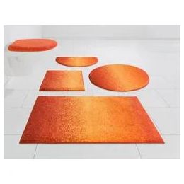 Badematte Grund "Mistral" Gr. 12, orange, H:20mm, Kunstfaser, Badematten, Badematte, meliertes Design, Ombr&eacute;-Look, auch als 3 teiliges Set, Made in Europe