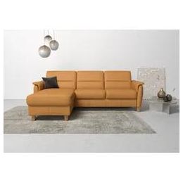 Ecksofa Home Affaire "Palmera L-Form, B: 244 cm - OTTO. Verl&auml;ssliche Qualit&auml;t.", gelb (curry), B:244cm H:89cm T:163cm, Luxus-Microfaser (100% Polyester);Struktur (100% Polyester);Luxus-Microfaser in Lederoptik (100% Polyester), Sofas, Ecksofa, optional Bettfunktion & Bettkasten, Federkern