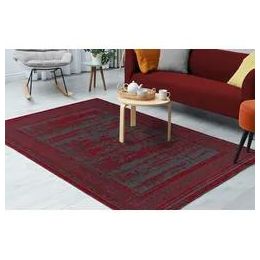 Teppich Kayoom "Kalevi 300", rot, B:120cm H:8mm L:170cm, Polyester, Teppiche, Teppich, Flachgewebe
