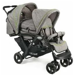 CHIC 4 BABY Geschwisterwagen CHIC4BABY "Duo, jeans grey", Kinder, grau (jeans grau), Kinderwagen, mit herausnehmbarer Tragetasche; Kinderwagen