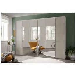 Kleiderschrank Wiemann "Quito", beige (champagner, dekor, glas champagner, kristallspiegel), B:295,2cm H:236cm T:58cm, Floatglas, Holzwerkstoff, Schr&auml;nke, Kleiderschrank, hochwertige Beschl&auml;ge inkl. T&uuml;rd&auml;mpfung