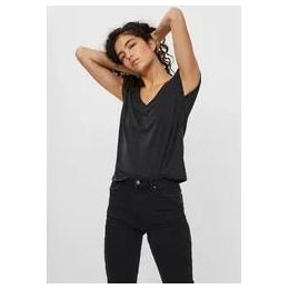 V&eacute;ro Moda V-Shirt VERO MODA "VMFILLI", Damen, Gr. L, schwarz, Jersey, Obermaterial: 70% Modal, 30% Polyester, unifarben, figurumspielend h&uuml;ftlang, V-Ausschnitt, angeschnitten, Shirts