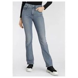 Levi's Bootcut-Jeans LEVI'S "725 HIGH RISE BOOTCUT", Damen, Gr. 28, L&auml;nge 34, blau (light indigo worn in), Denim/Jeans, Obermaterial: 85% Baumwolle, 7% Lyocell, 6% Elastomultiester, 2% Elasthan, bootcut fit lang, Jeans